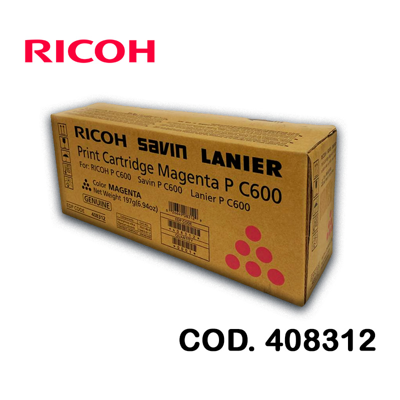 Cartucho de Toner Ricoh PC600 MAGENTA– 408312 P C600 M Original ...