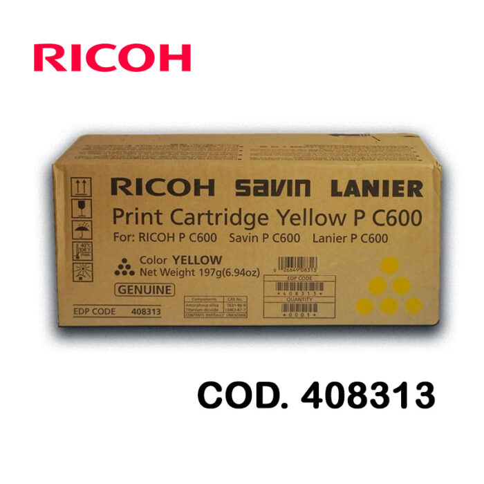 Cartucho de Toner Ricoh PC600 CYAN– 408313 P C600 Y Original – Sumitec Perú